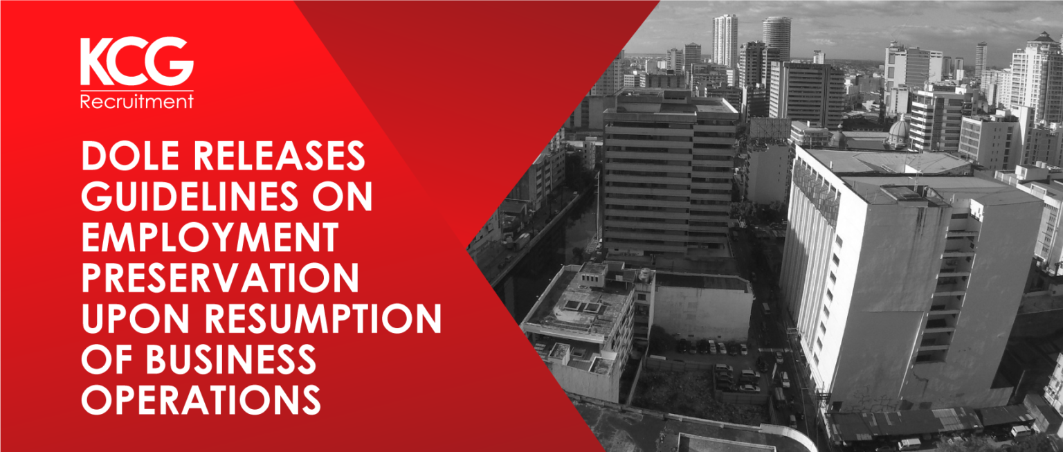 DOLE Releases Guidelines on Employment Preservation